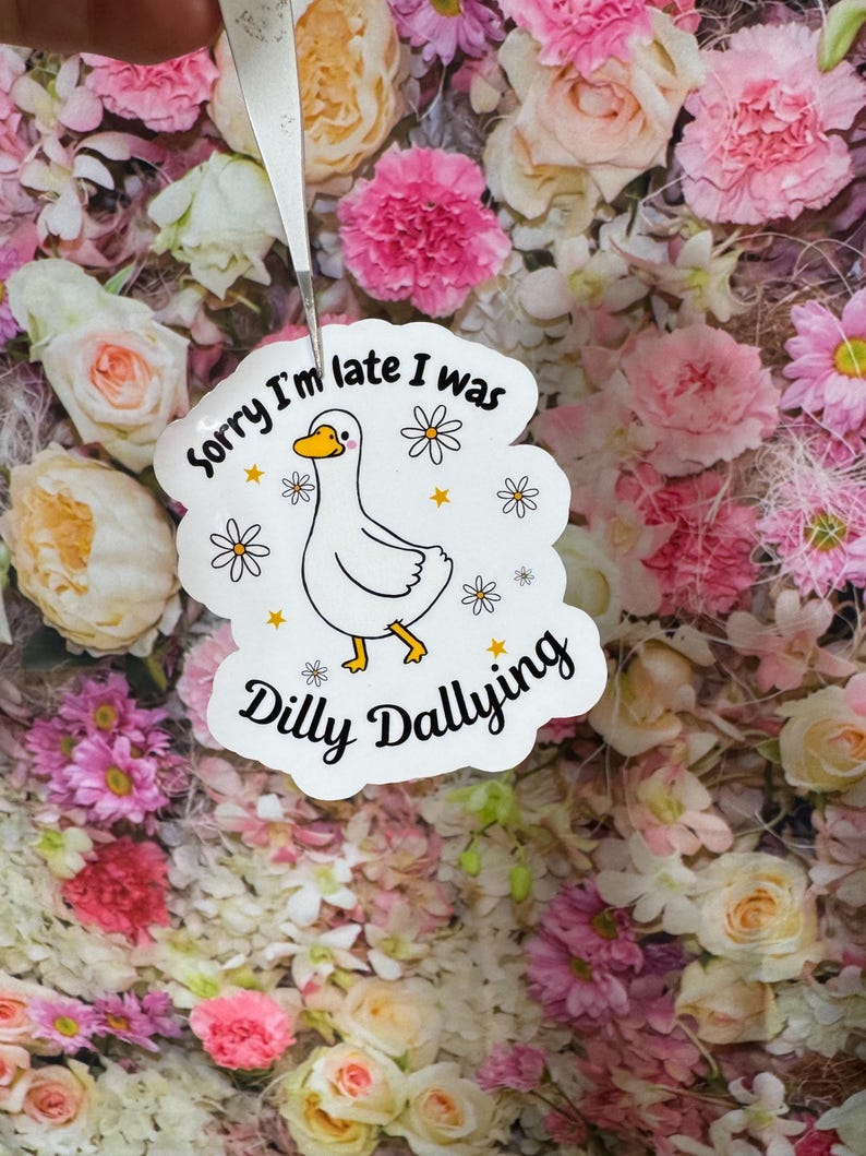 Dilly Dally | Sorry I’m Late | Funny Sticker | Sarcastic Sticker ...