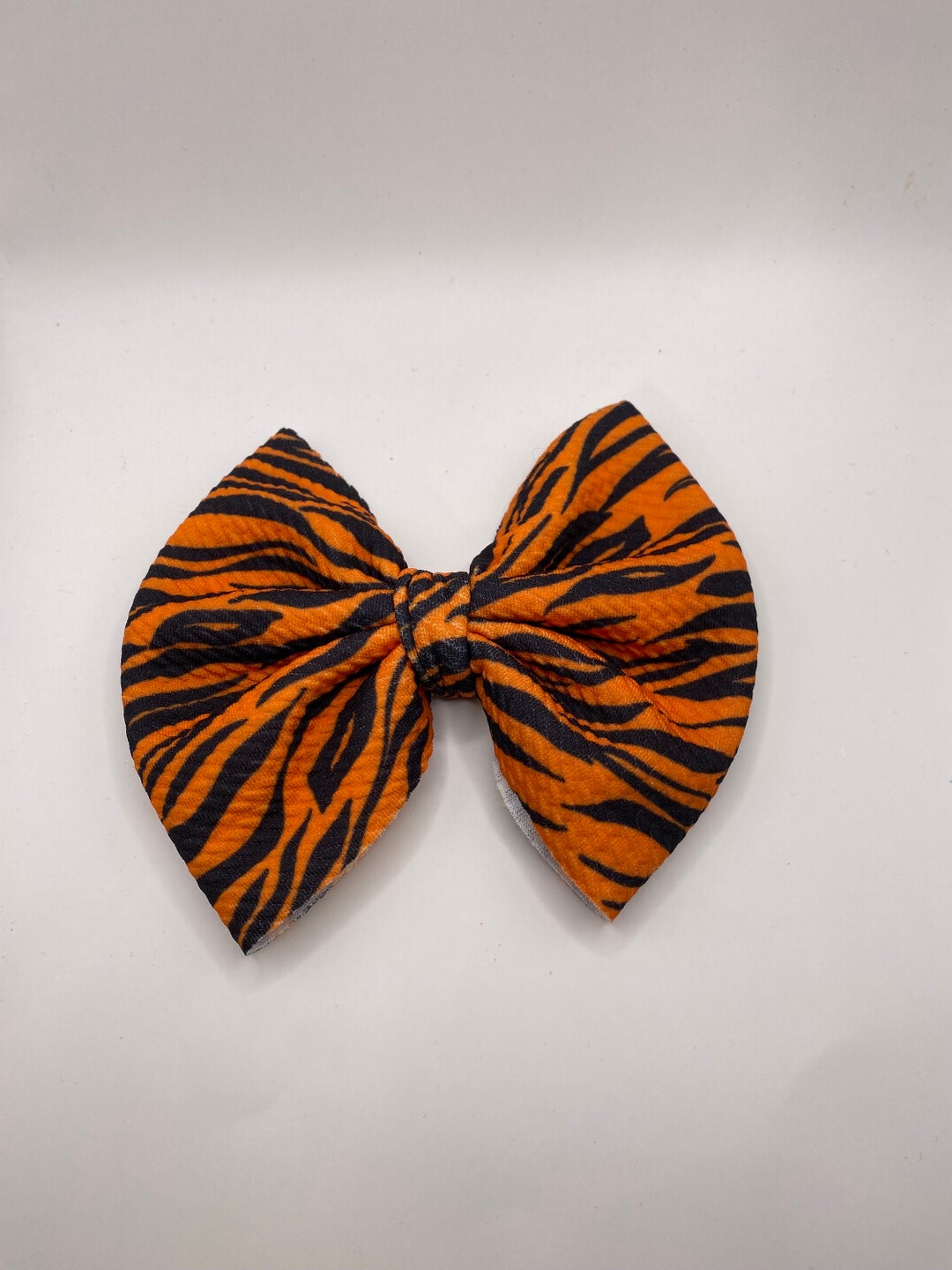 Tiger Print | Bullet Liverpool Fabric | Baby Bow | Girl Bow - Etsy