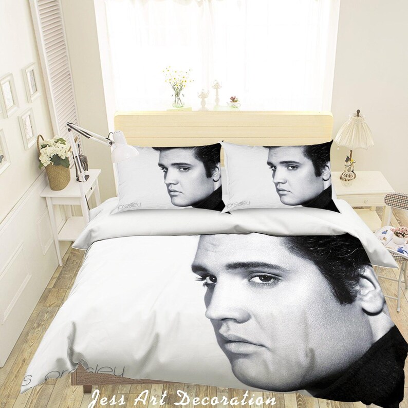 3D Elvis Presley Bedding Set Quilt Cover With Pillowcases, Queen, King ...