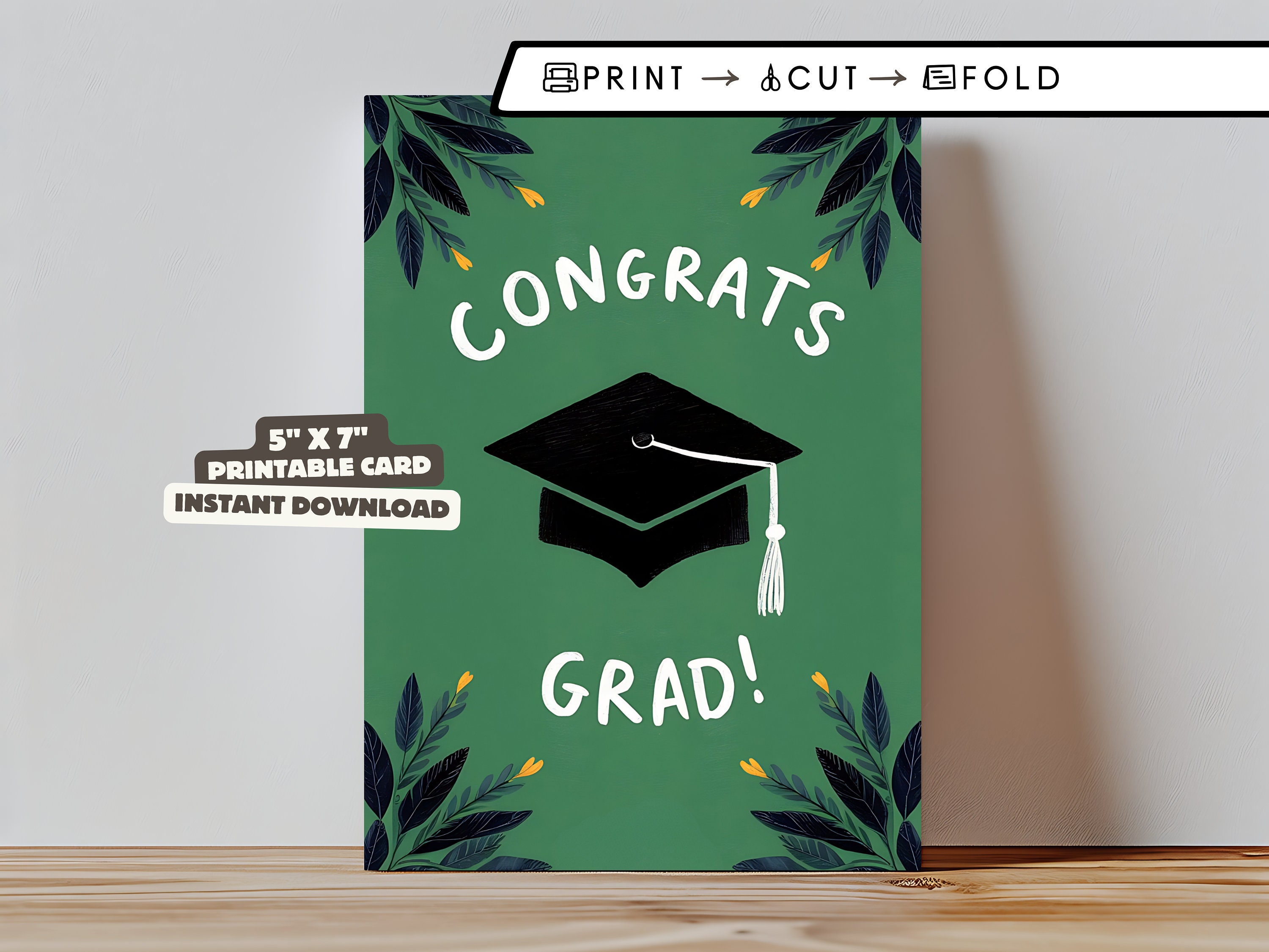 Graduation Greeting Card Printable Congratulations Grad Card High ...