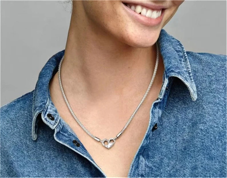 Pandora Studded Chain Moments Necklace, Handmade Charm Necklace,pandora ...