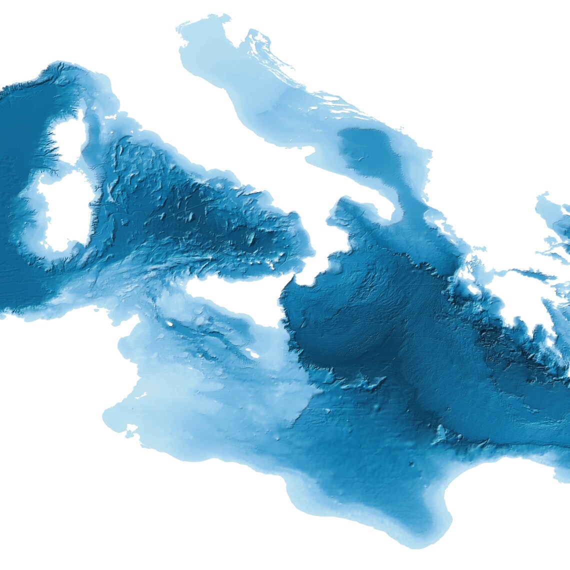 Seabed Map of the Mediterranean Sea/ Downloadable Map - Etsy