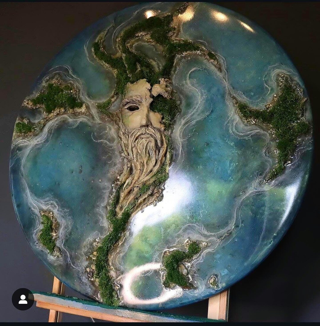Luxury Wall Art Poseidon-inspired Handcrafted Sculpture With Real Moss ...