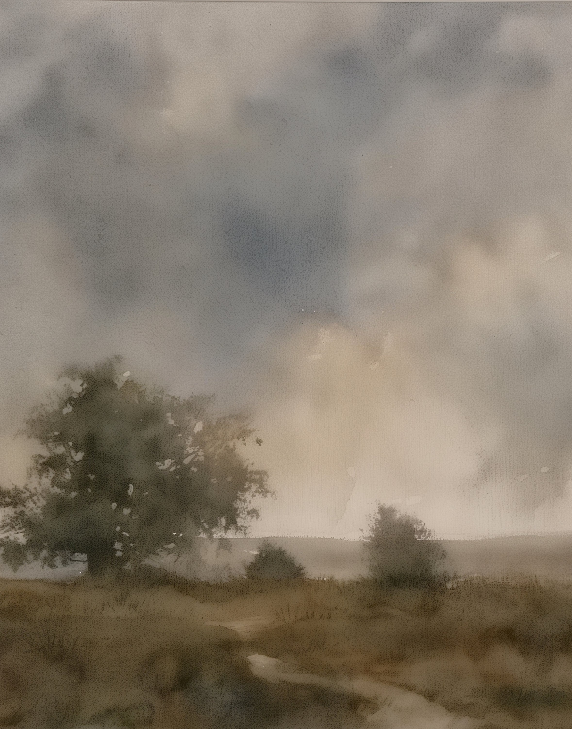 Printable Moody Landscape Painting/ Vintage Vertical Artwork/ Trees ...