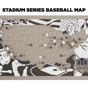 Baseball Park Map Tracker, Baseball Stadium Tracker Map, Baseball Lover ...