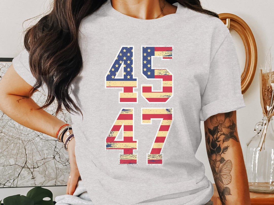 American Flag Number Design, Digital Download for Shirts, Patriotic 45 ...