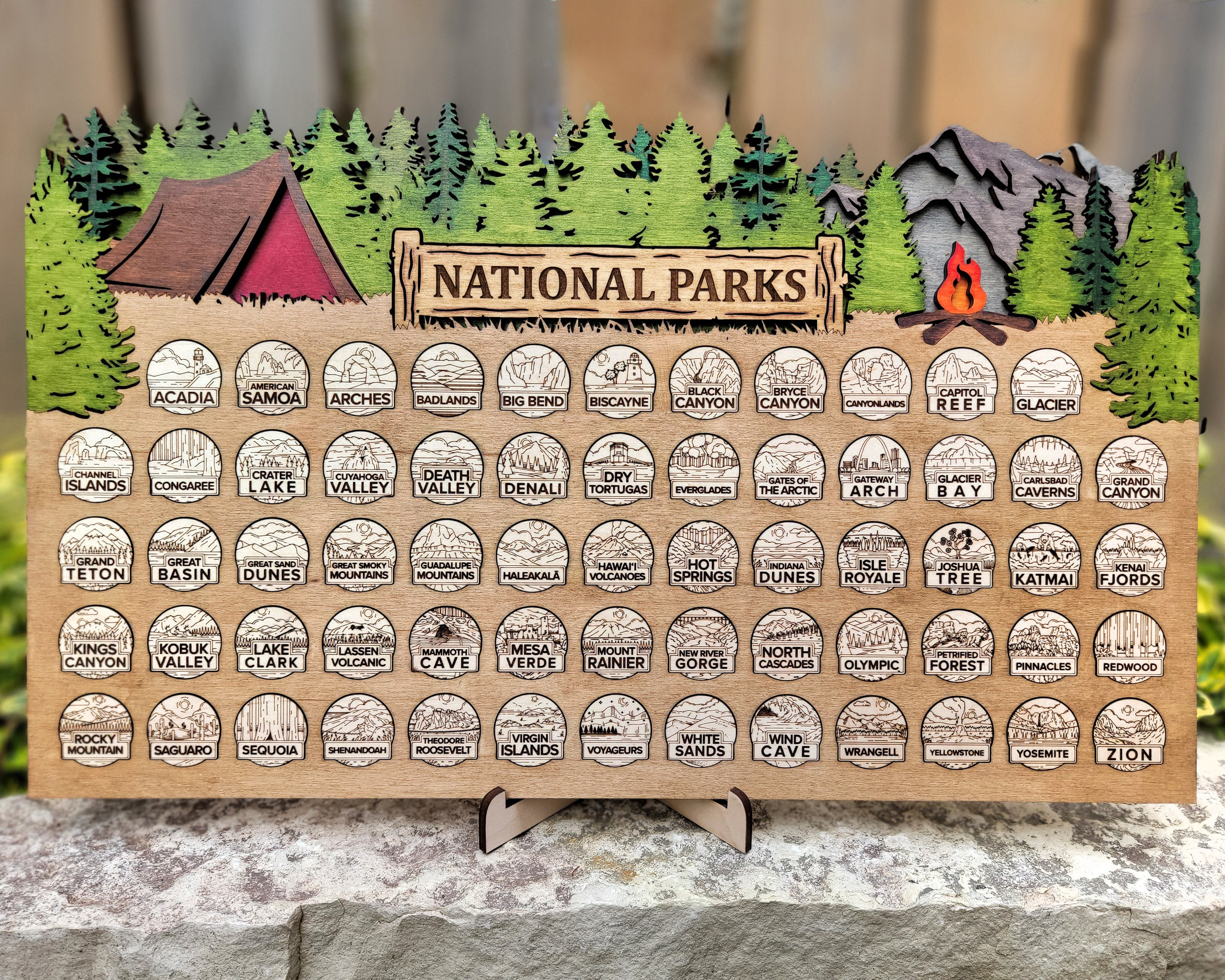 Custom US National Parks Tracker, National Parks Marker, Travelers Map ...