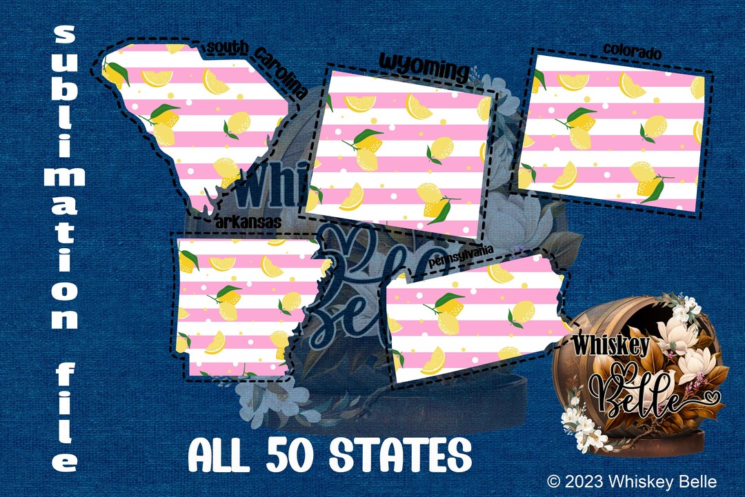 US States Bundle Digital Download, Connecticut Art, Lemon Graphic ...