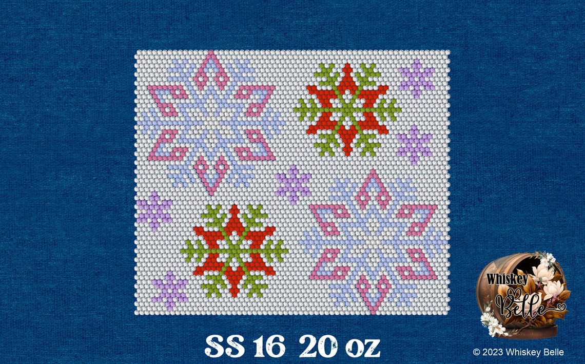 Snowflakes SS16 20oz Rhinestone Tumbler Template Pattern - Etsy