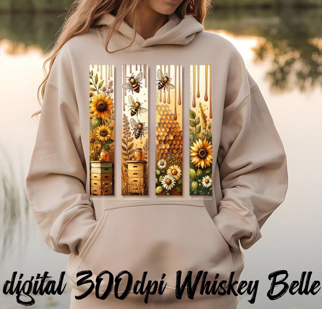 Bee and Sunflower Wall Art Set, Honeycomb Honey Drips Decor, Digital ...