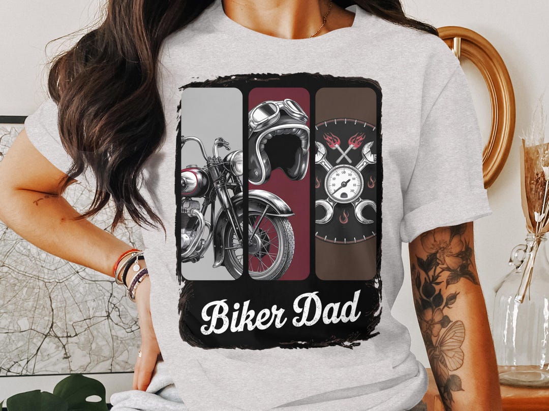 Biker Dad Digital Download Shirt Design, Motorcycle Dad Graphic, Father ...