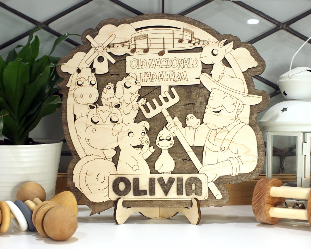 Custom Nursery Rhyme Sign, Personalized Multi Layer, Natural Wood, Baby ...