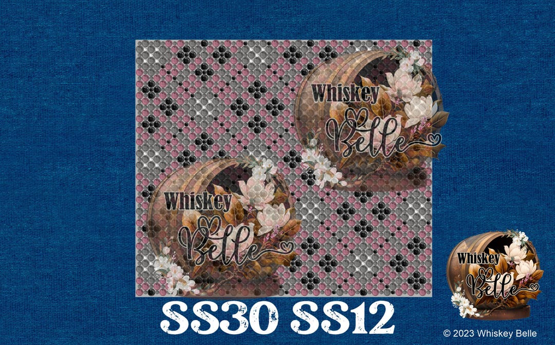 SS30 SS12 Black Grey Rose Gold Plaid Cushion 24oz Rhinestone Rhinestone ...