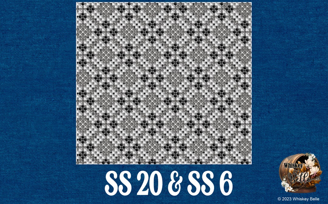 Black Grey Plaid Cushion SS20 SS6 30oz Rhinestone Template Plaid ...