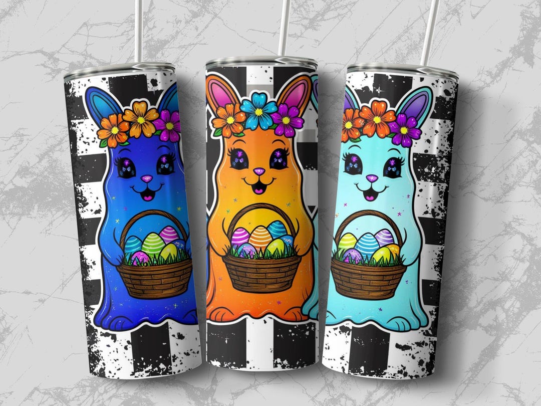 Cute Easter Bunny Digital Download, Colorful Bunny With Easter Eggs ...