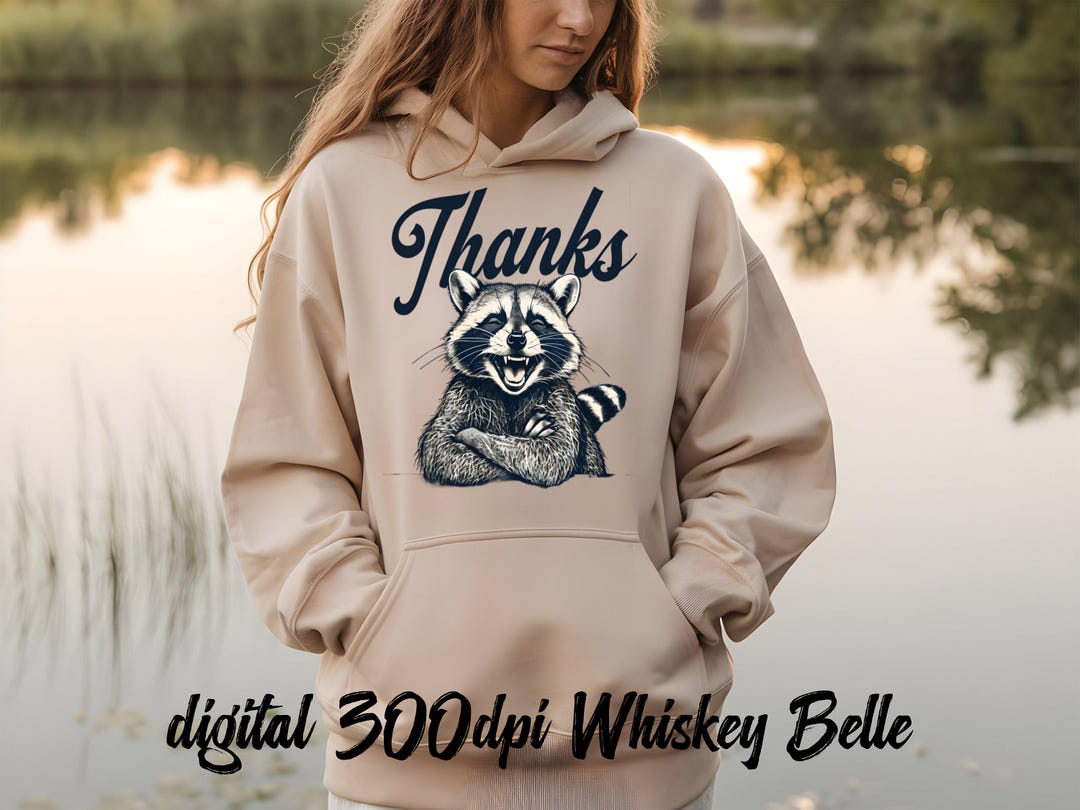 Cute Raccoon Thanks Digital Download, Funny Raccoon Cartoon Printable ...