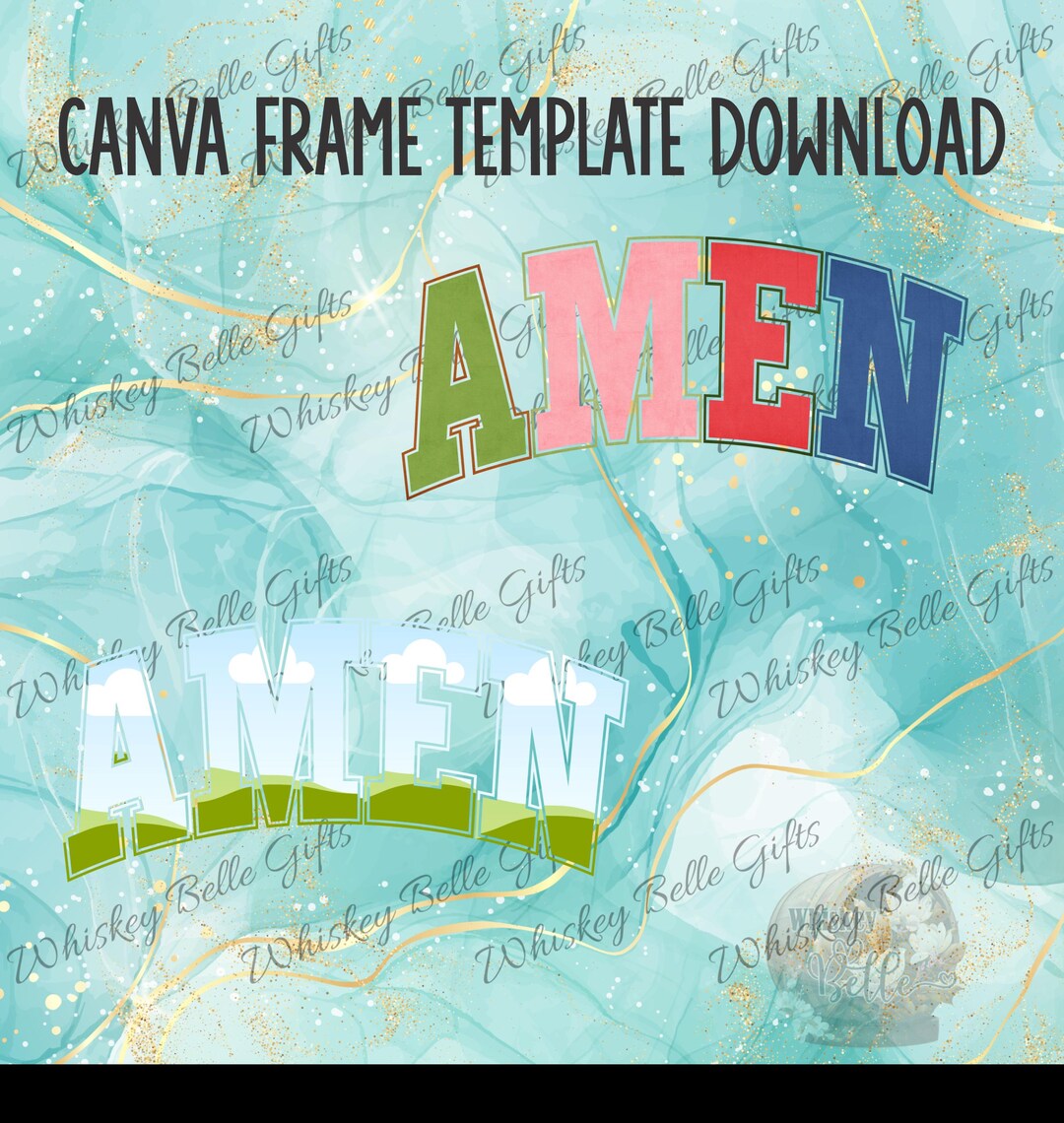 AMEN Canva Frames Digital Download, Instant PNG Frames for Easy Design ...