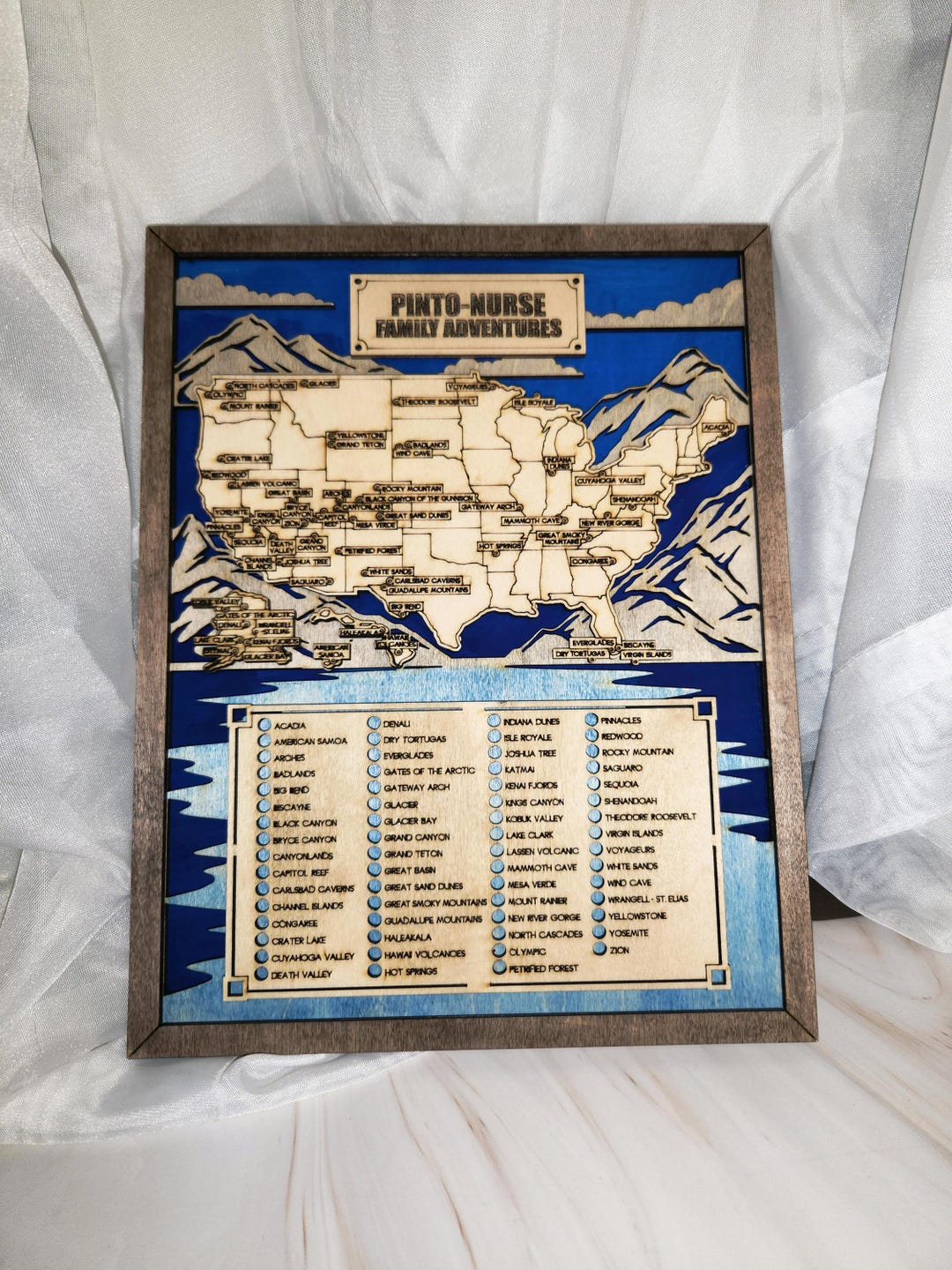 US National Parks Explorer Map, National Parks Marker, Travelers Map ...