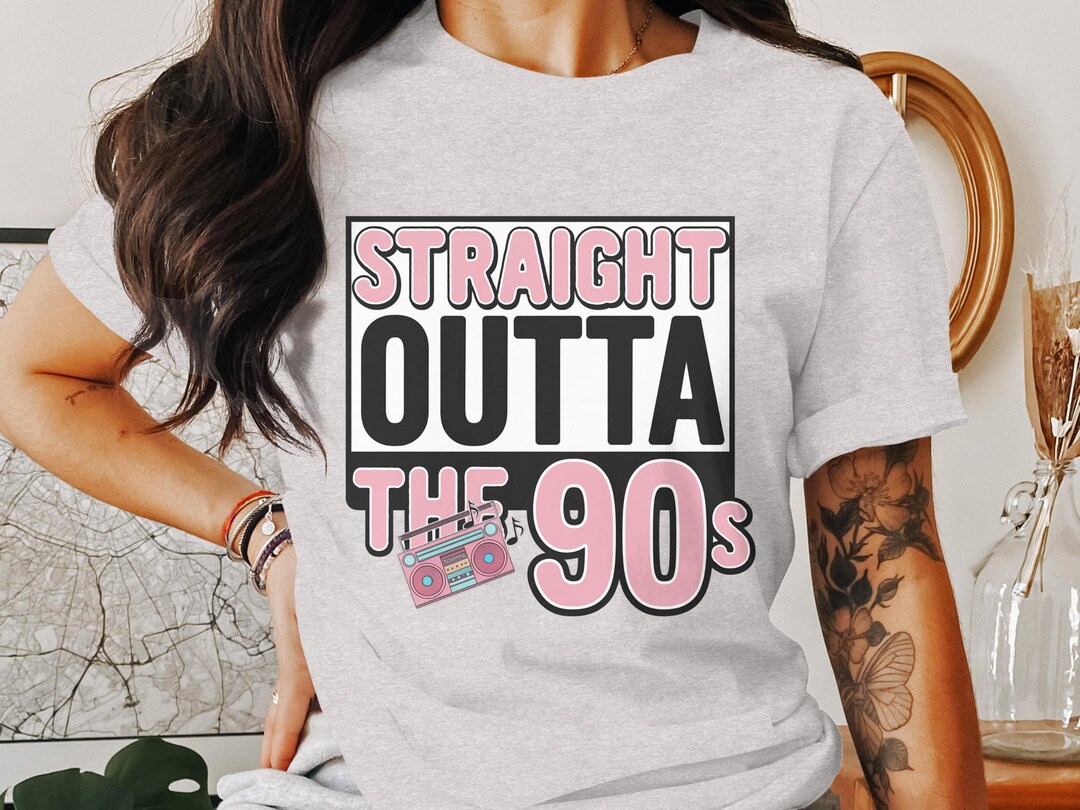 Retro 90s Music Shirt Design, Straight Outta the 90s Graphic, Nostalgic ...