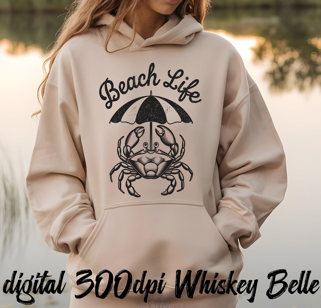Beach Life Digital Download, 300 Dpi Beach Life Art, Crab Beach Life ...