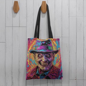 Rainbow Nightmare Tote Bag 90s Retro Canvas Tote Bag Horror Tote Bag ...
