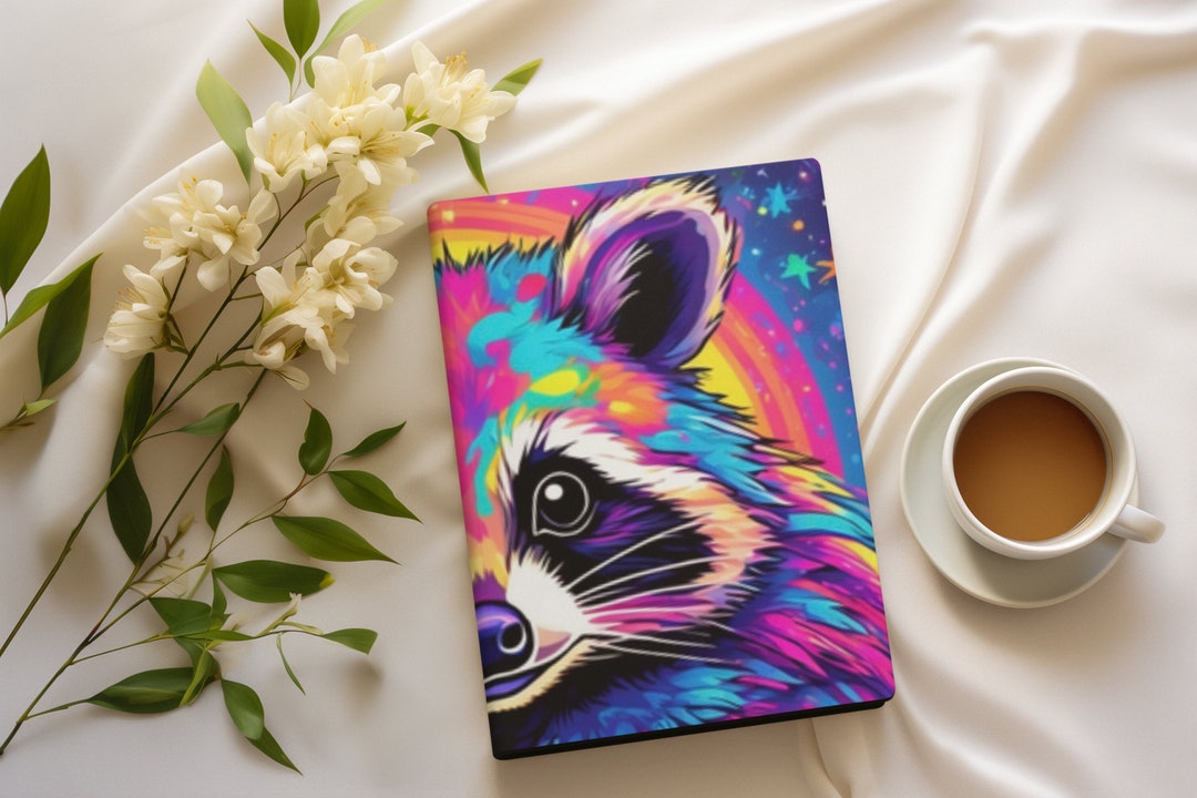 Rainbow Raccoon Journal 90s Retro Hardcover Notebook Matte Back to ...