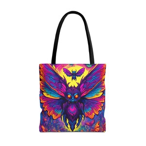 Rainbow Mothman Tote Bag 90s Retro Colorful Canvas Tote Bag Conspiracy ...