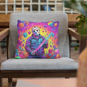 Rainbow Slasher Double Sided Decorative Square Pillow, Horror Throw ...