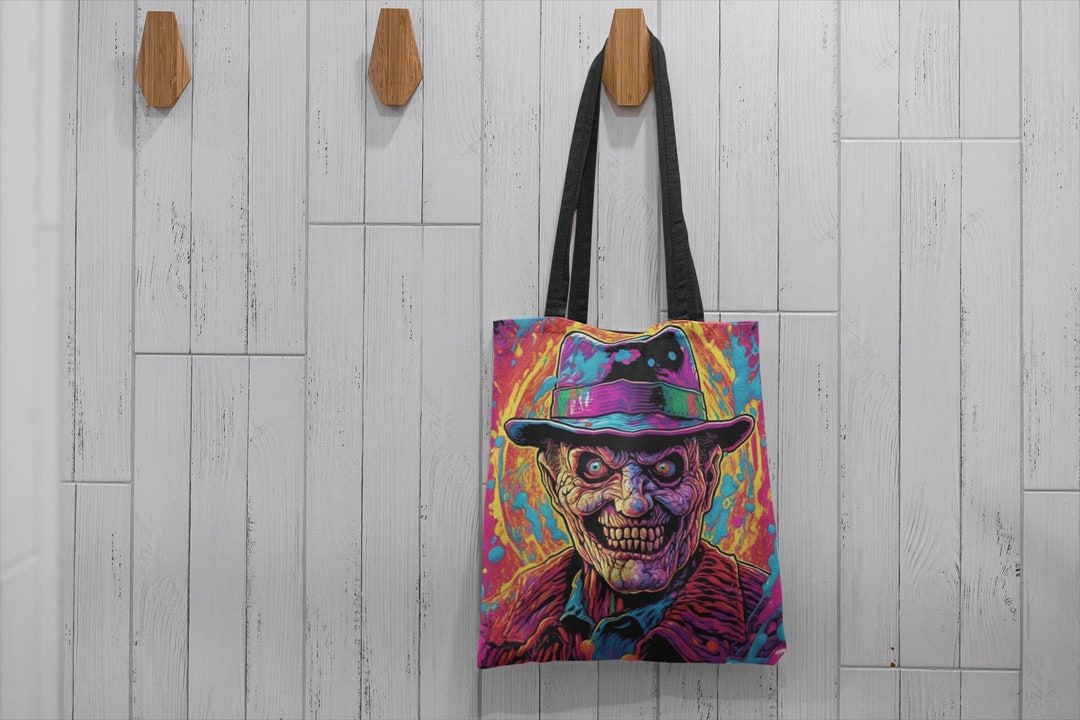 Rainbow Nightmare Tote Bag 90s Retro Canvas Tote Bag Horror Tote Bag ...