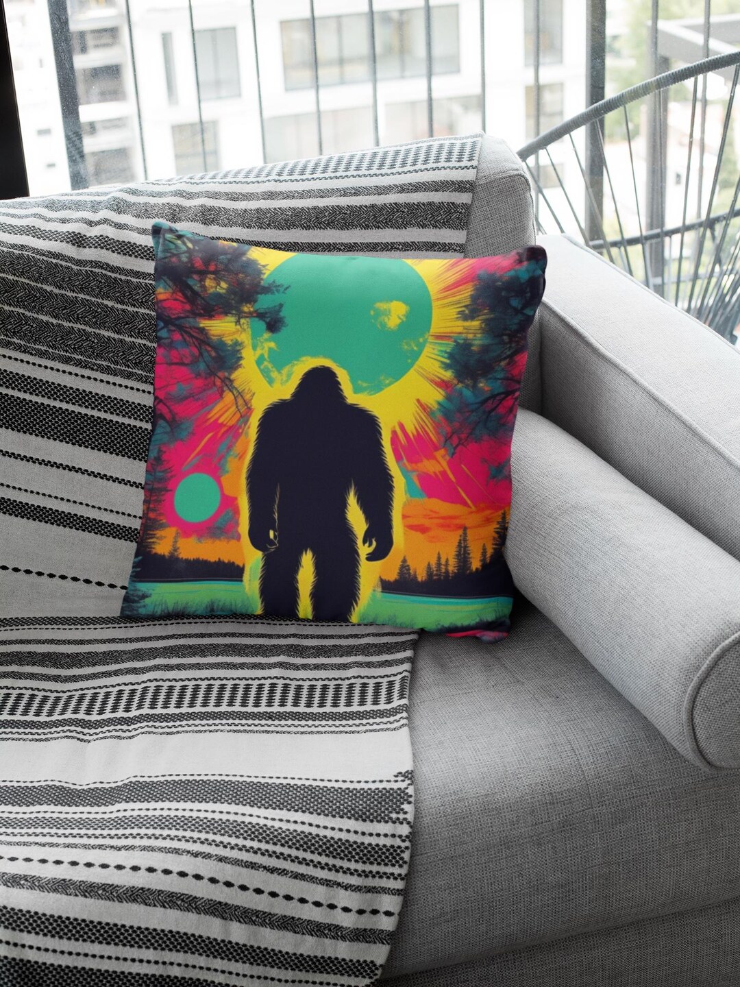Quirky Bigfoot Pillow Pop Art Inspired Throw Pillow Housewarming Gift ...