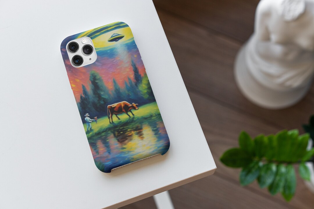 UFO Cow Abduction Phone Case Magnetic Charging iPhone Pro Max X XR XS ...