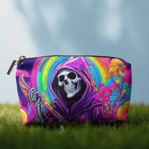 Rainbow Grim Reaper Zippered Accessory Pouch T-bottom, Travel Makeup ...