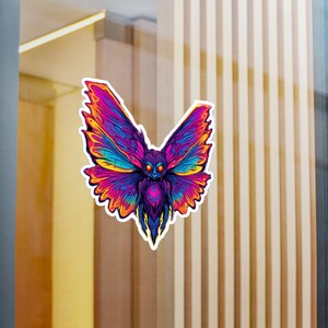 Mothman Vinyl Decal Whimsical Cryptid Waterproof Sticker Rainbow ...