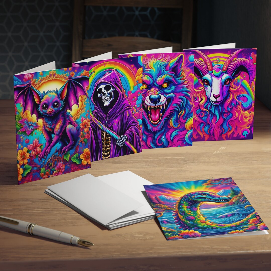 Rainbow Horror Greeting Cards 5-pack 90s Retro Nostalgia Birthday Card ...