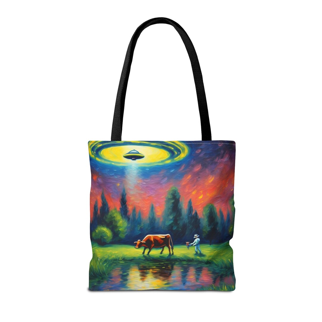 Monet UFO Cow Tote Bag - Etsy
