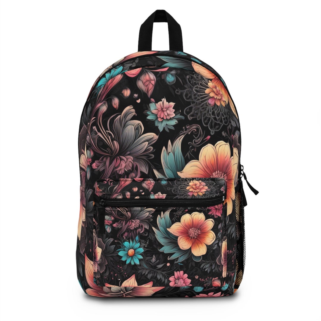 Waterproof Floral Backpack Goth Back to School Supplies Gift for ...