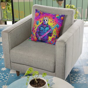 Rainbow Slasher Double Sided Decorative Square Pillow, Horror Throw ...