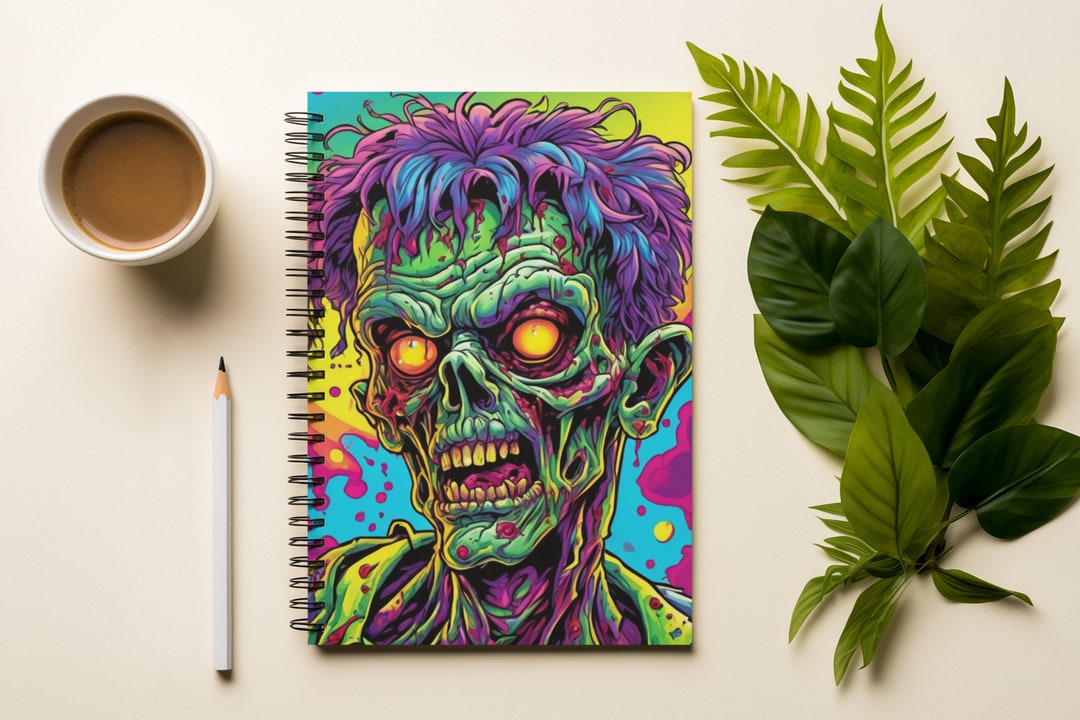 Creepy Zombie Spiral Notebook | Gift for Halloween | Lined Notebook ...