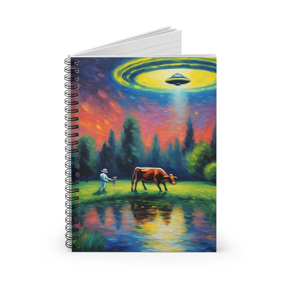 UFO Cow Monet Spiral Notebook Ruled Line - Etsy