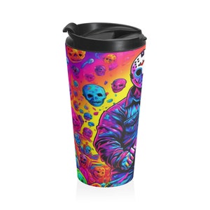 Rainbow Slasher Stainless Steel Travel Mug 90s Nostalgia Gift Rainbow ...