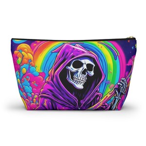 Rainbow Grim Reaper Zippered Accessory Pouch T-bottom, Travel Makeup ...