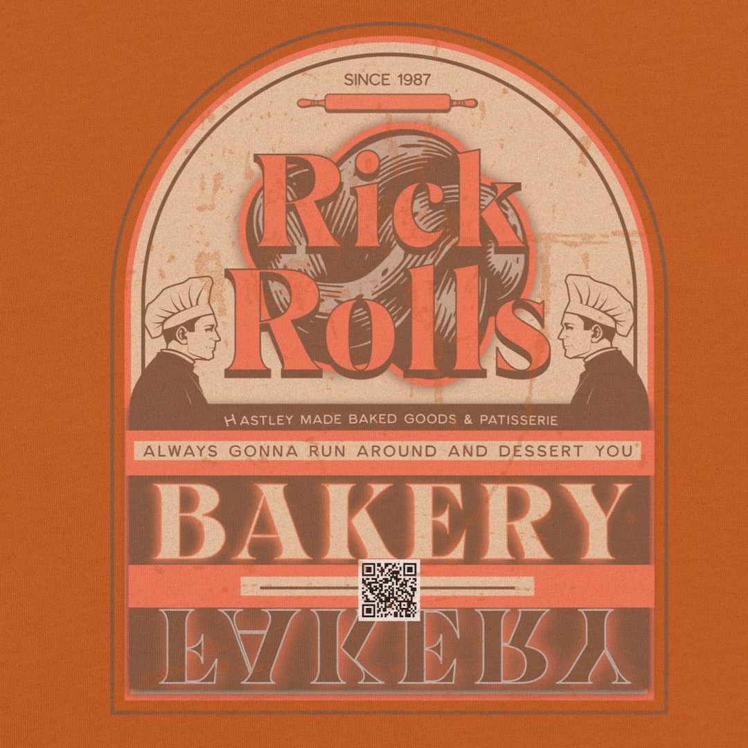 Rick Rolls Bakery – Funny Meme Parody With QR Code - Etsy