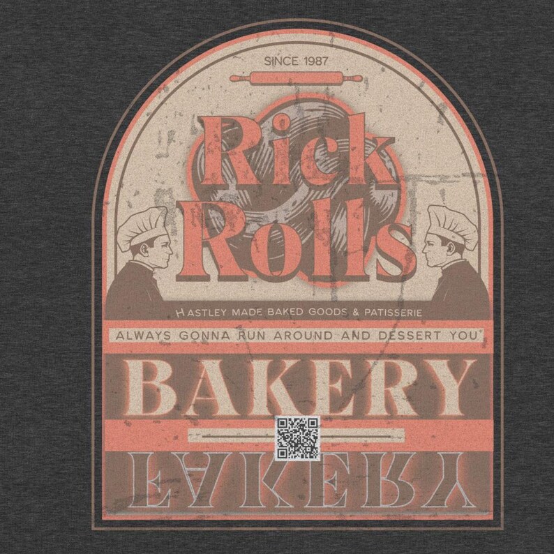 Rick Rolls Bakery – Funny Meme Parody With QR Code - Etsy