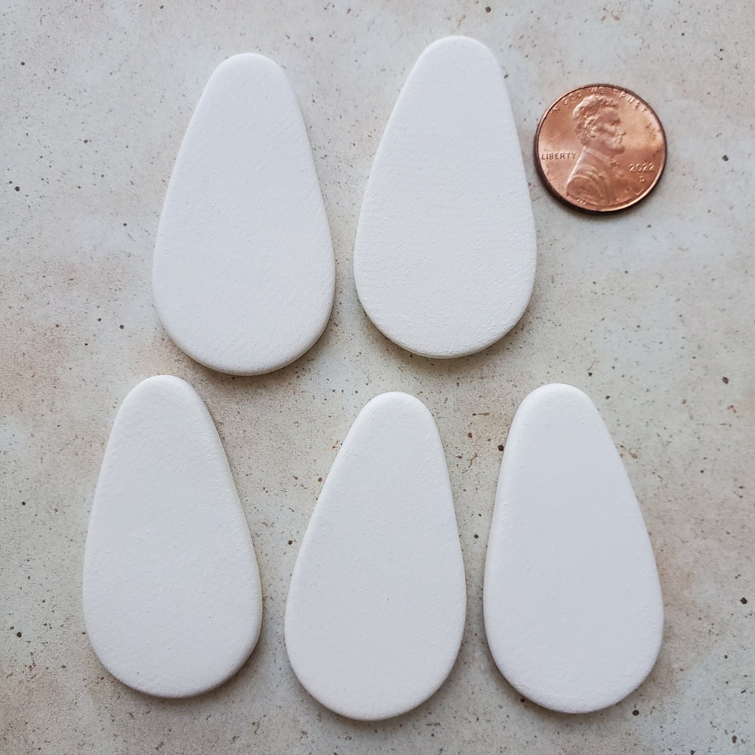 NEW 1 3/4 Blank Ceramic Rounded Drop Shape Cabochons, Tiles, Ceramic ...