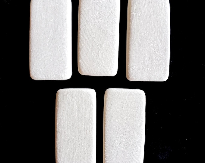 1 1/8" Blank Rectangle Ceramic Bisque Pendants, Small Holes, Jewelry ...