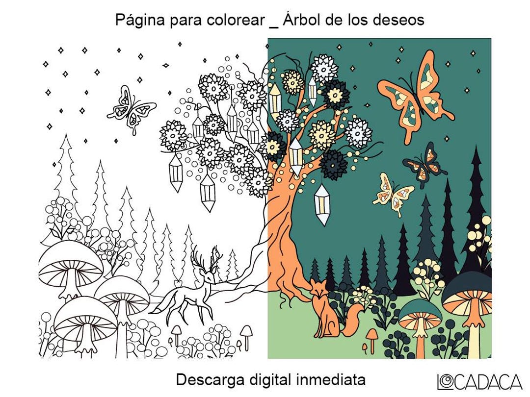 Wishing Tree Coloring Sheet - Digital Download - Etsy