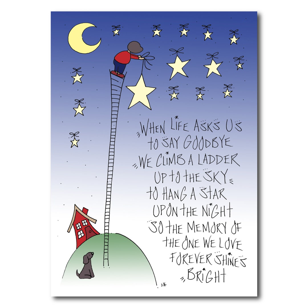 Thinking of You Card – Remembrance Stars Sympathy Card - Loss ...