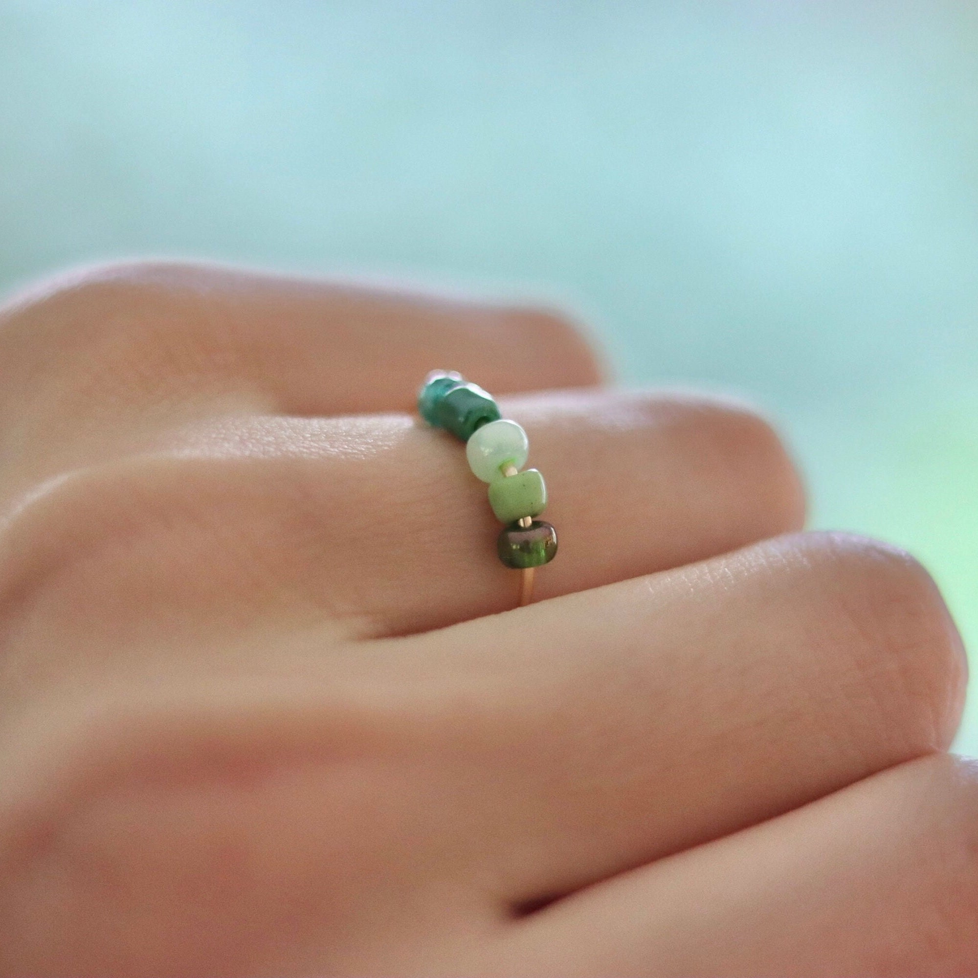 Fidget Bead Ring SET OF 3 Spinner Rings Anxiety Ring Set Worry Rings ...