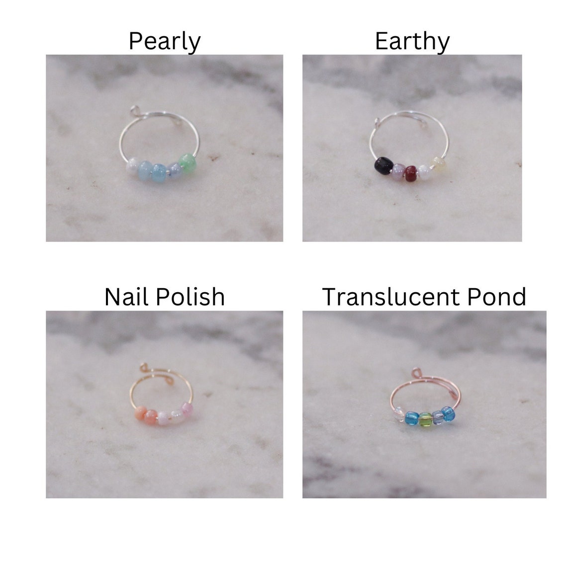 Fidget Ring Bead SET OF 3 Worry Rings for Anxiety Ring With Beads ...