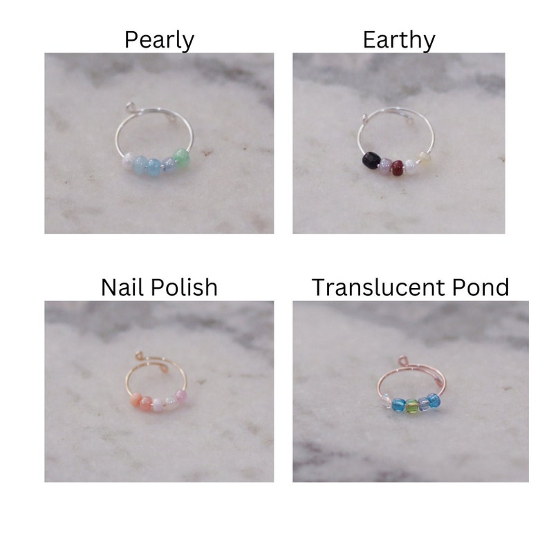 Fidget Ring Bead SET OF 3 Worry Rings for Anxiety Ring With Beads ...